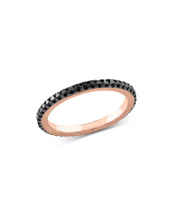 Bloomingdale'S 14k Rose Gold Eternity Band With Black Diamonds - Black/rose Gold