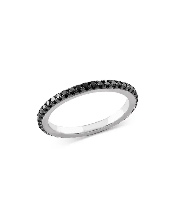 Bloomingdale'S 14k White Gold Black Diamond Eternity Band - Black/white