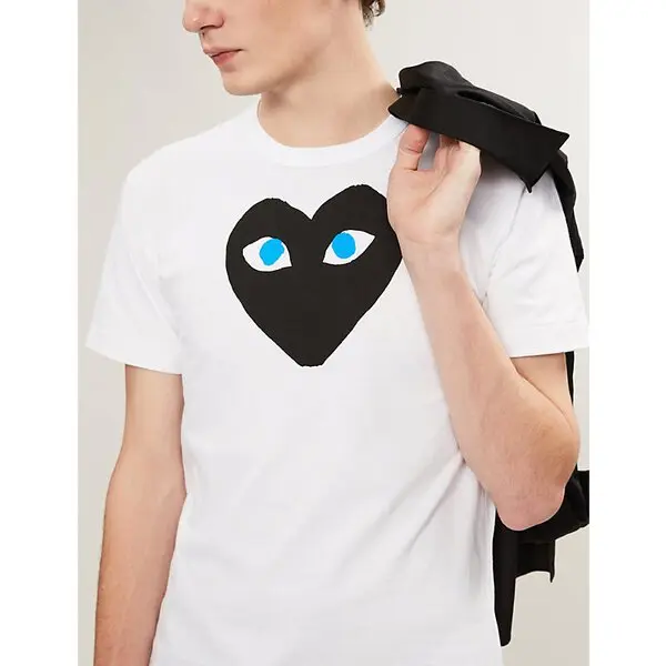 Play Comme Des Garcon Heart-logo Cotton-jersey T-shirt - White