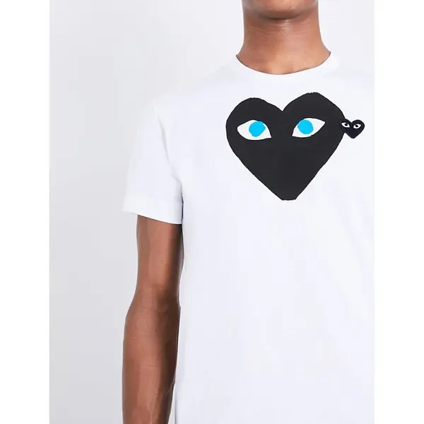 Play Comme Des Garcon Heart-logo Cotton-jersey T-shirt - White