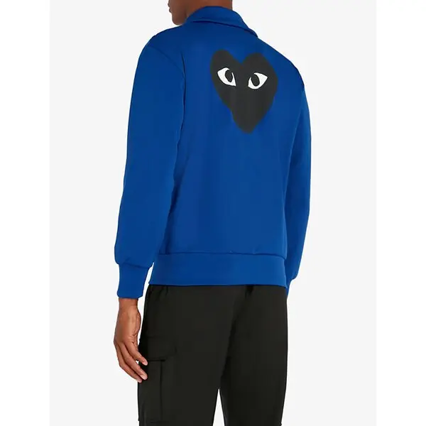 Play Comme Des Garcon Heart-appliqué Jersey Jacket - Navy