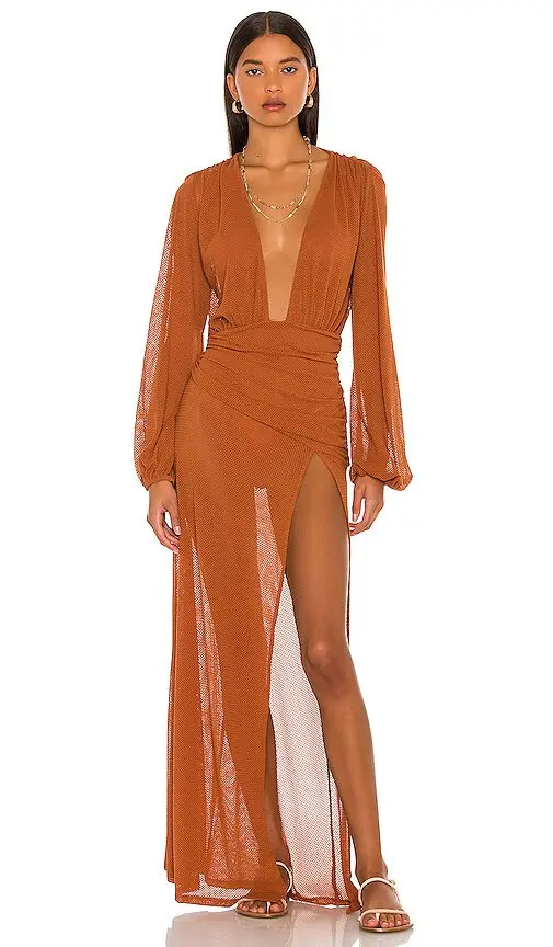 CAMILA COELHO Kimber Maxi Dress - Hazel Brown