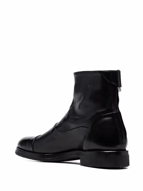 ALBERTO FASCIANI Camil Leather Ankle Boots - Black