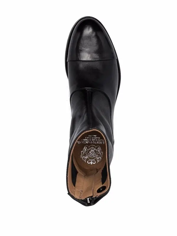 ALBERTO FASCIANI Camil Leather Ankle Boots - Black