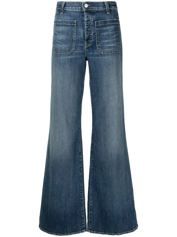 NILI LOTAN Mid-rise Wide-leg Trousers - Blue