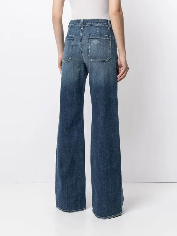 NILI LOTAN Mid-rise Wide-leg Trousers - Blue