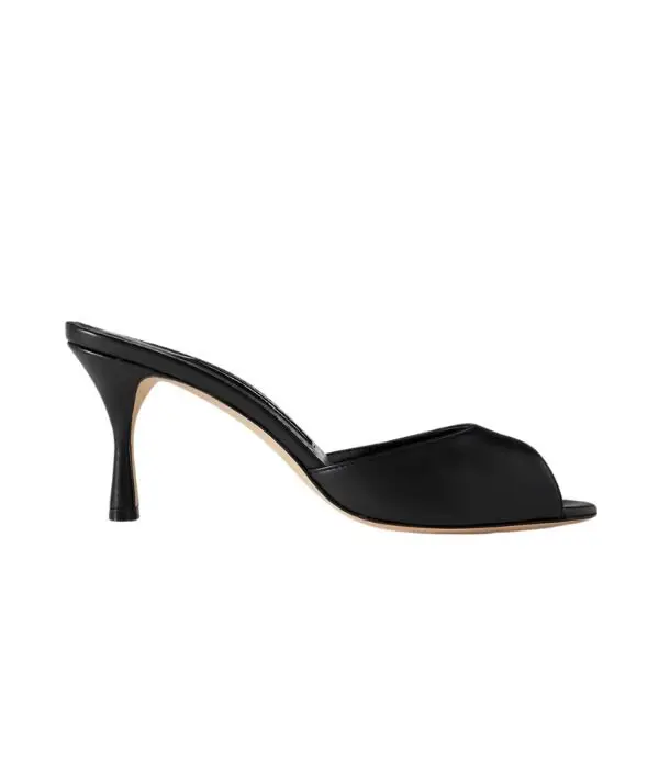 Manolo Blahnik Jada Leather Mules - Black