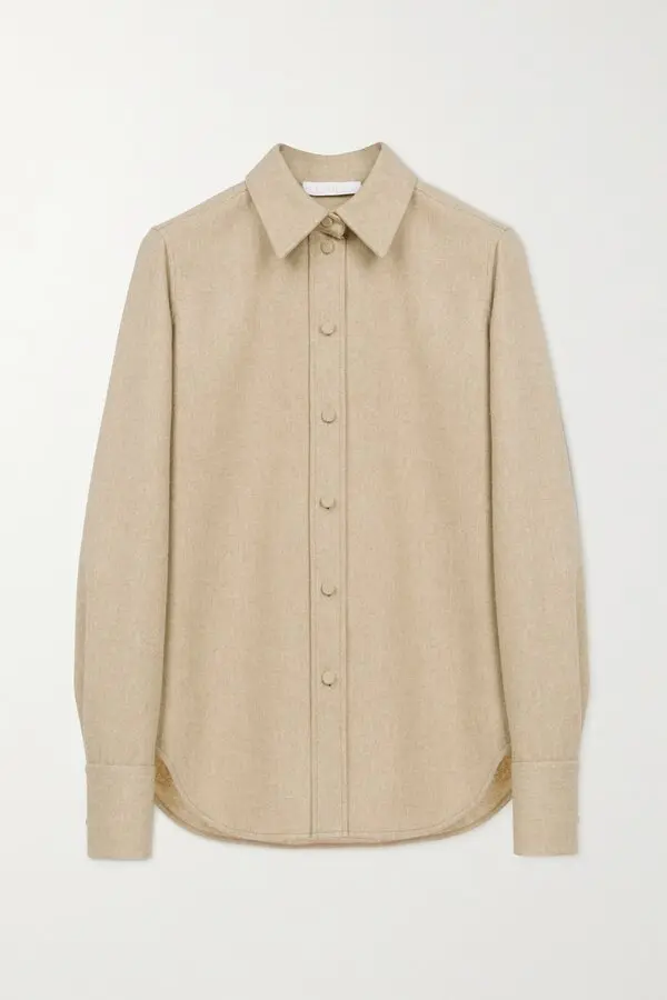 Chloé Net Sustain Wool And Cashmere-blend Shirt