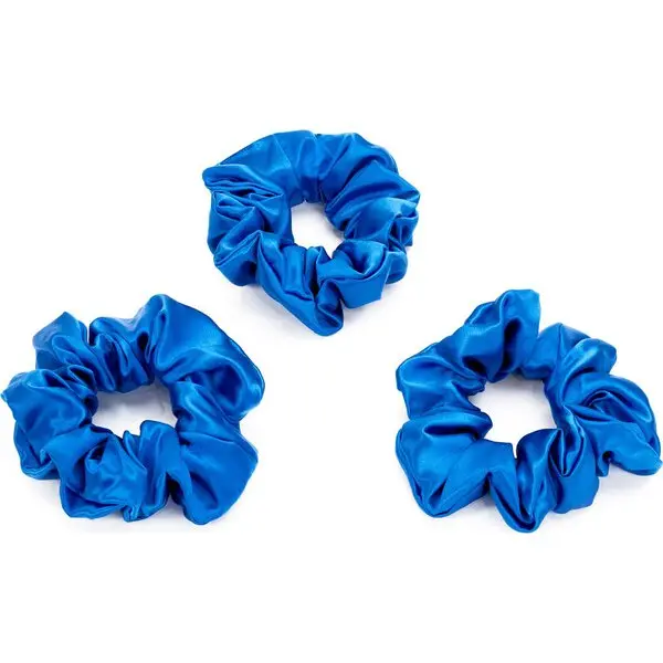BLISSY 3-pack Silk Scrunchies - Azure