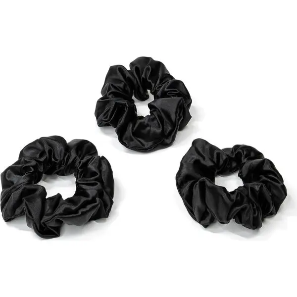 BLISSY 3-pack Silk Scrunchies - Black
