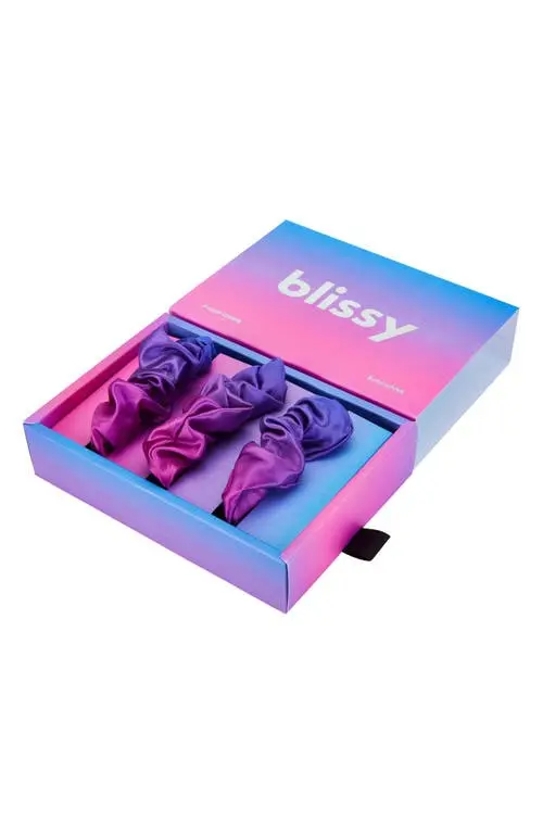 BLISSY 3-pack Silk Scrunchies - Purple Ombre