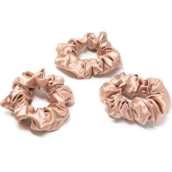 BLISSY 3-pack Silk Scrunchies - Rose Gold