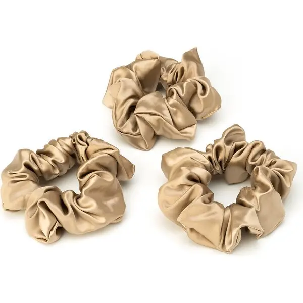 BLISSY 3-pack Silk Scrunchies - Taupe
