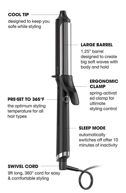 GHD Soft Curl 1 1/4-inch Curling Iron - Black