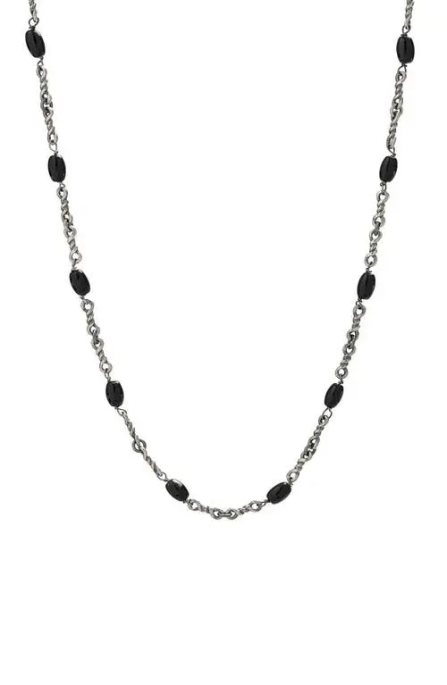 DEGS & SAL Black Onyx Twisted Cable Chain Necklace - Silver