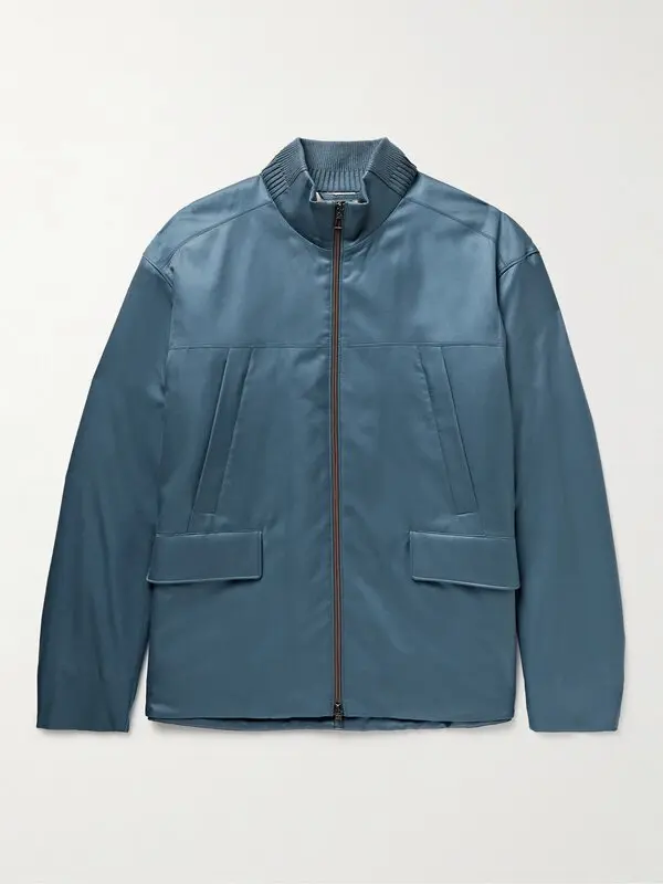 Loro Piana Padded Silk-twill Bomber Jacket