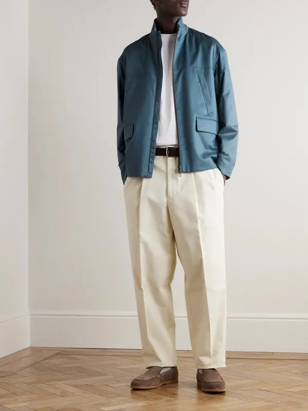 Loro Piana Padded Silk-twill Bomber Jacket
