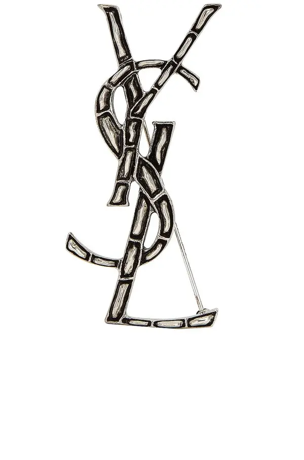 Saint Laurent Opyum Brooch - Argent Oxyde
