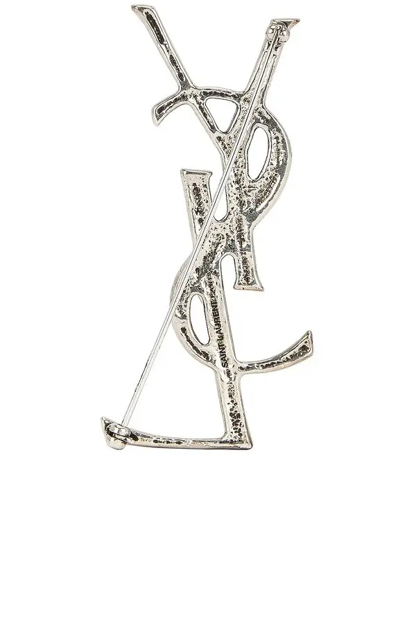 Saint Laurent Opyum Brooch - Argent Oxyde