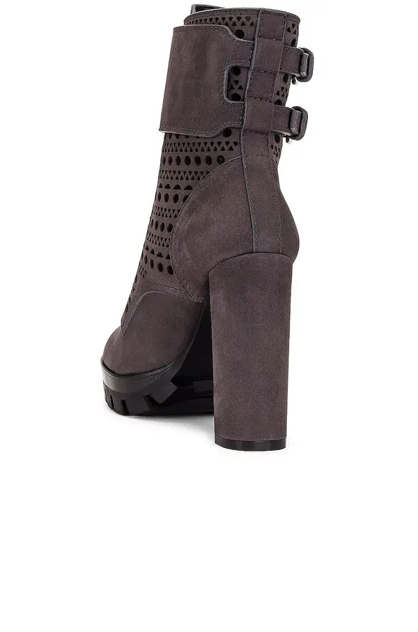 Alaïa Perforated Military Boots - Cendre