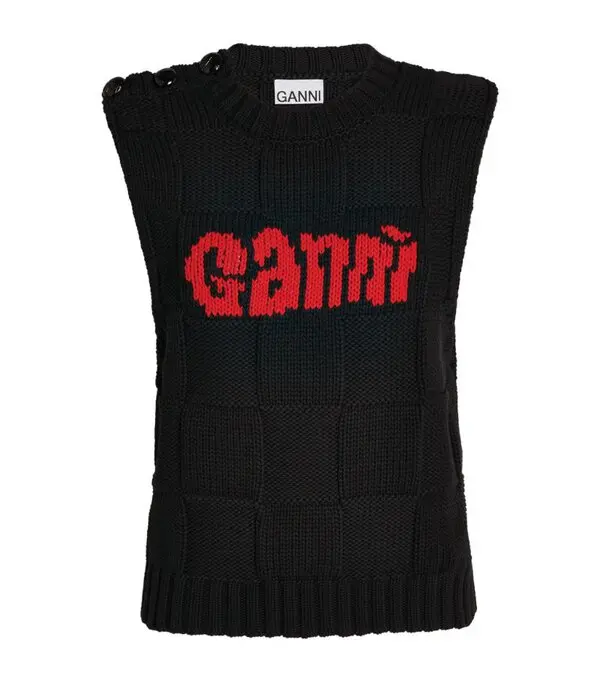 GANNI Knitted Logo Vest