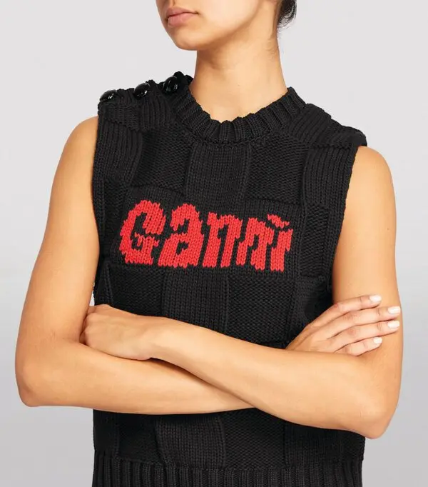 GANNI Knitted Logo Vest