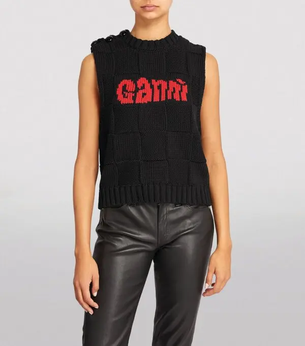 GANNI Knitted Logo Vest