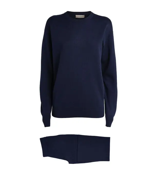 Olivia Von Halle Carmel Silk-cashmere Tracksuit - Navy