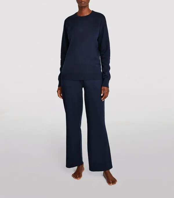Olivia Von Halle Carmel Silk-cashmere Tracksuit - Navy