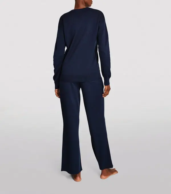 Olivia Von Halle Carmel Silk-cashmere Tracksuit - Navy