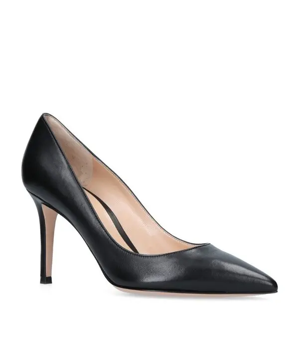 GIANVITO ROSSI 85 Leather Pumps - Black