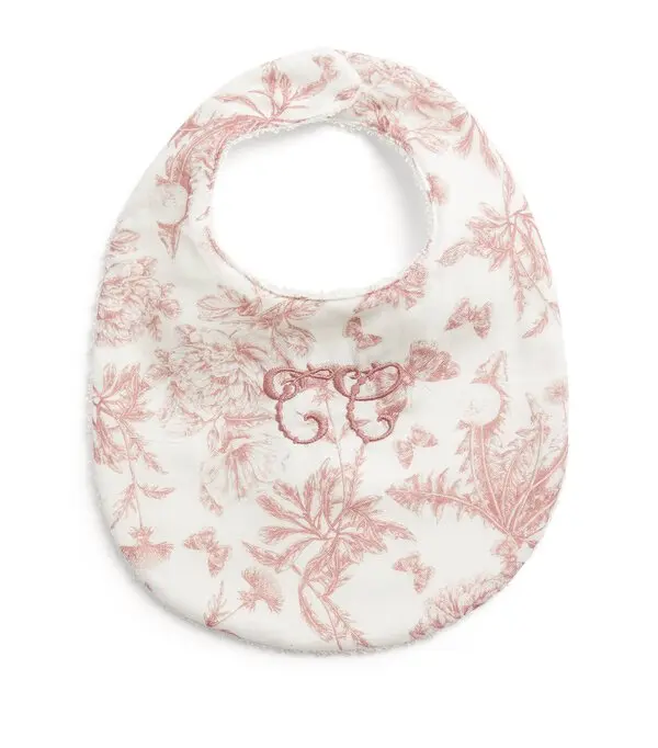 TARTINE ET CHOCOLAT Embroidered Toile De Jouy Bib