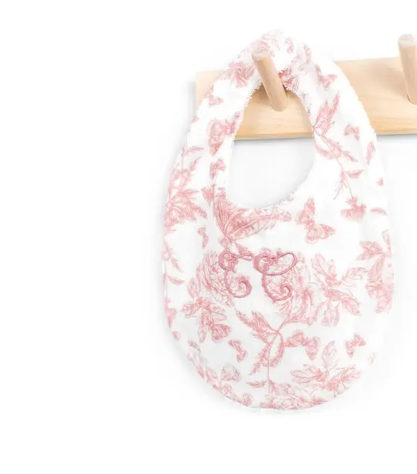 TARTINE ET CHOCOLAT Embroidered Toile De Jouy Bib