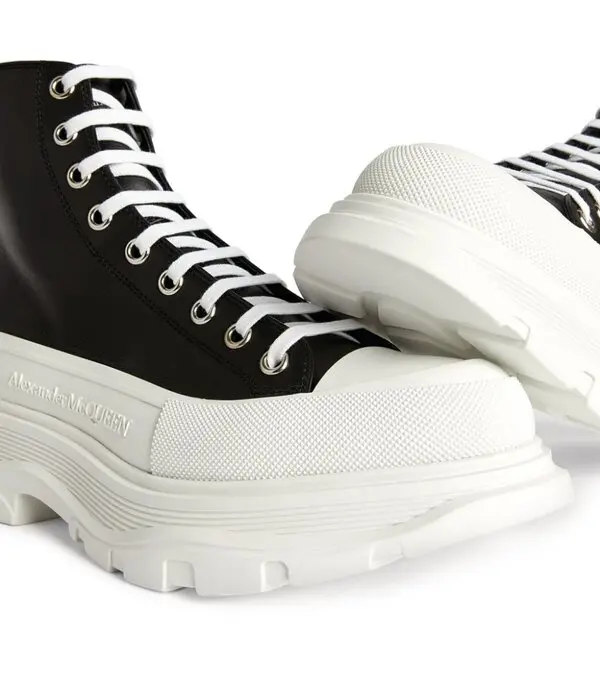 Alexander McQueen Leather Tread Slick Boots