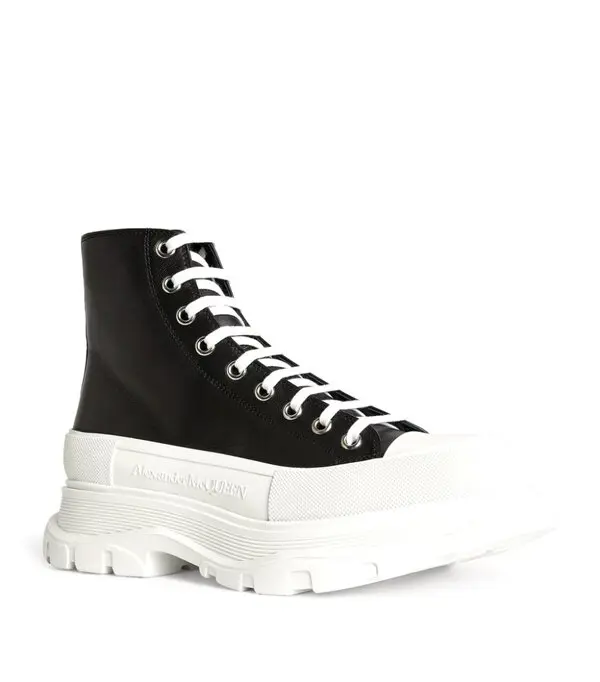 Alexander McQueen Leather Tread Slick Boots