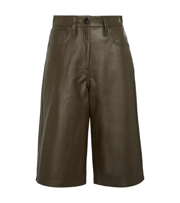 Dries Van Noten Leather Bermuda Shorts