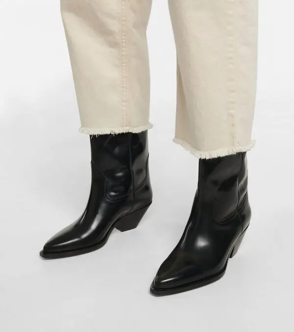 Isabel Marant Dahope Leather Western Boots