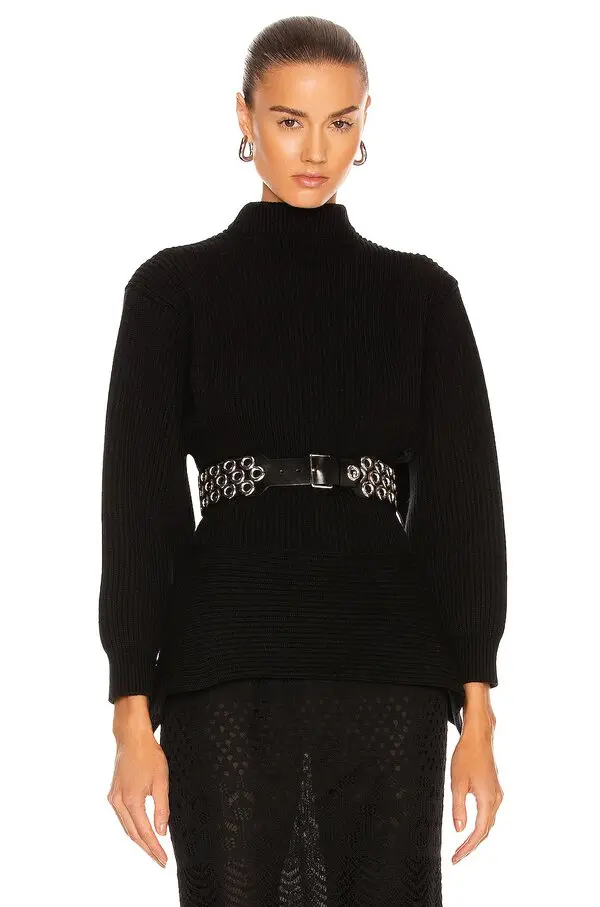 Alaïa Fitted Sculpted Long Sleeve Sweater
