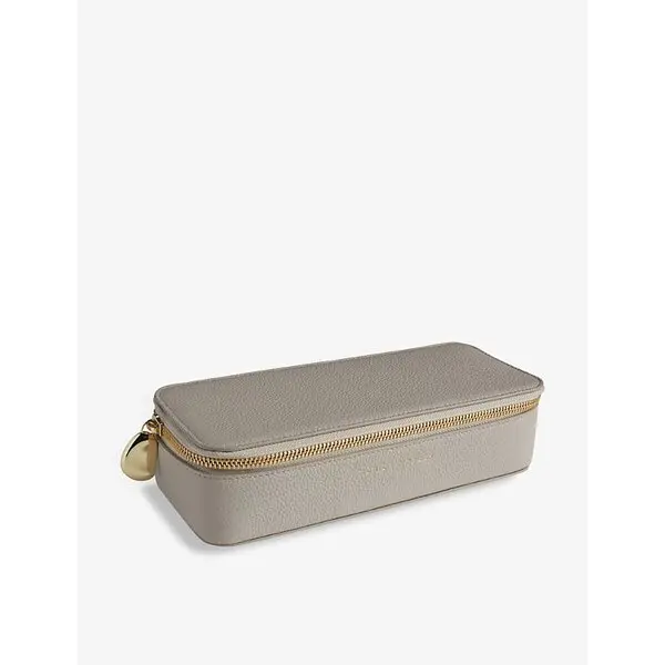 Monica Vinader Zipped Large Leather Trinket Box - Pebble Grey