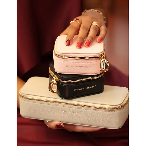 Monica Vinader Zipped Large Leather Trinket Box