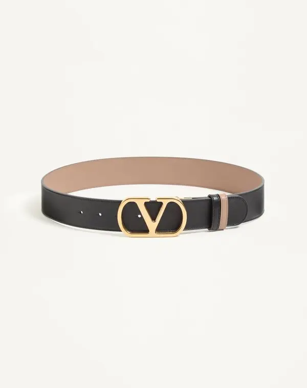Valentino Garavani Reversible Vlogo Signature Belt - Black/beige
