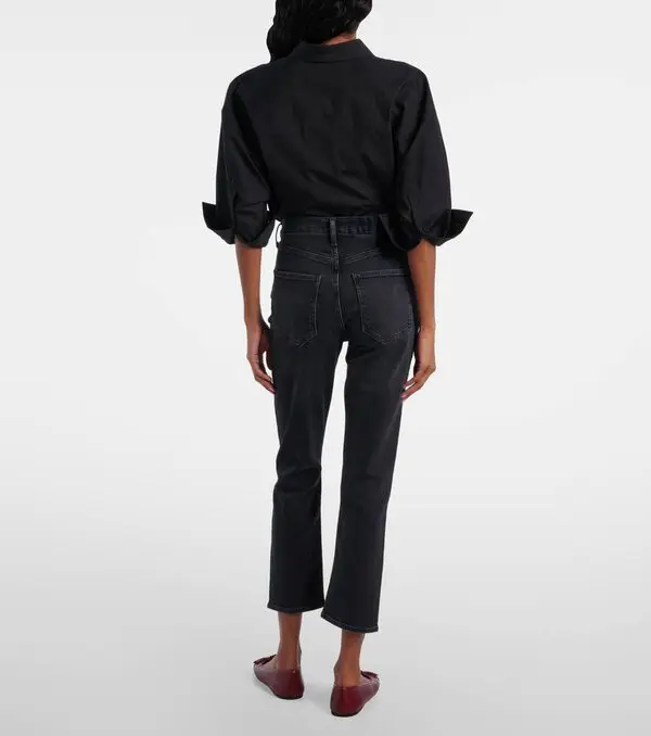 AGOLDE Riley High-rise Cropped Jeans - Black
