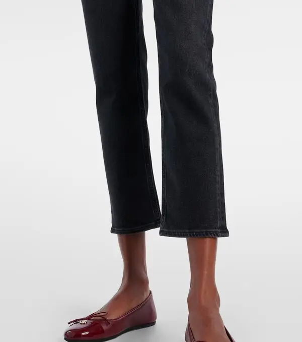AGOLDE Riley High-rise Cropped Jeans - Black
