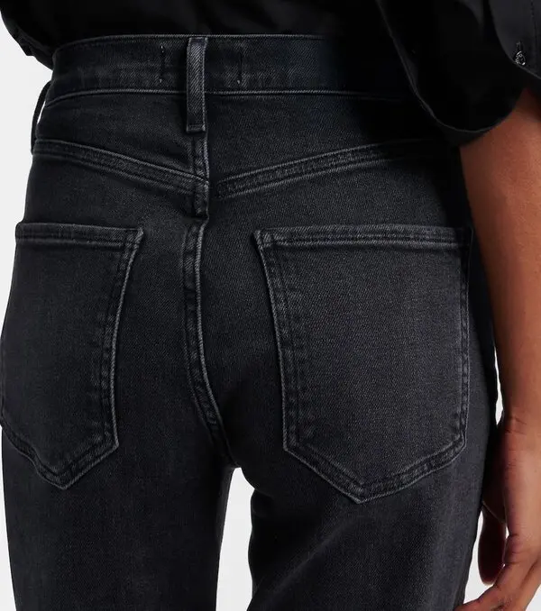 AGOLDE Riley High-rise Cropped Jeans - Black