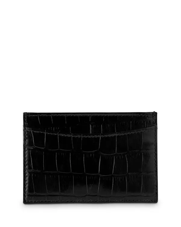 Whistles Croc Embossed Leather Card Holder