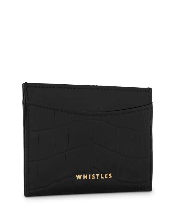Whistles Croc Embossed Leather Card Holder