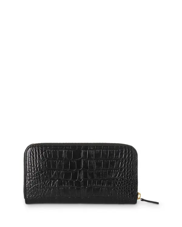 Whistles Croc Embossed Leather Long Wallet