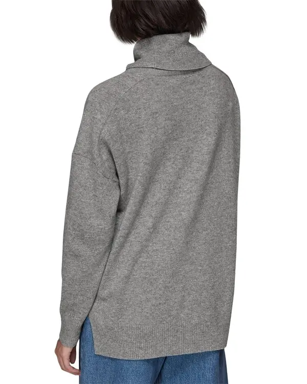 Whistles Cashmere Turtleneck Sweater - Gray