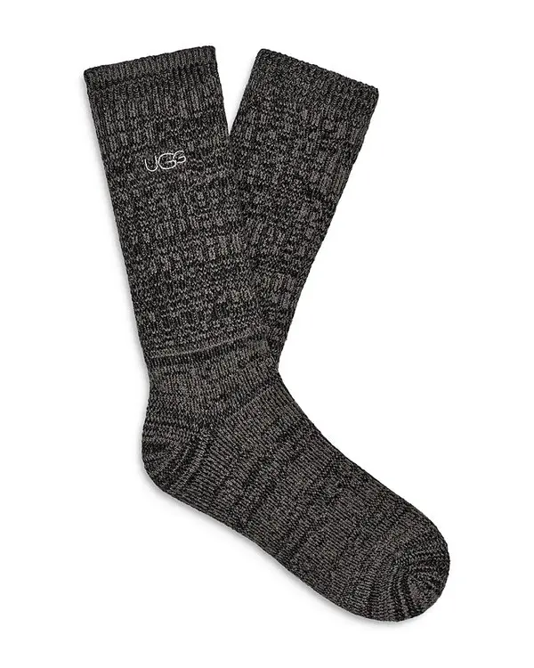 UGG Rib Knit Crew Socks - Black