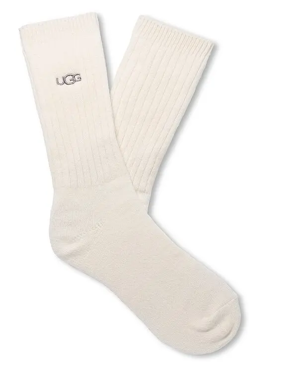 UGG Rib Knit Crew Socks - White